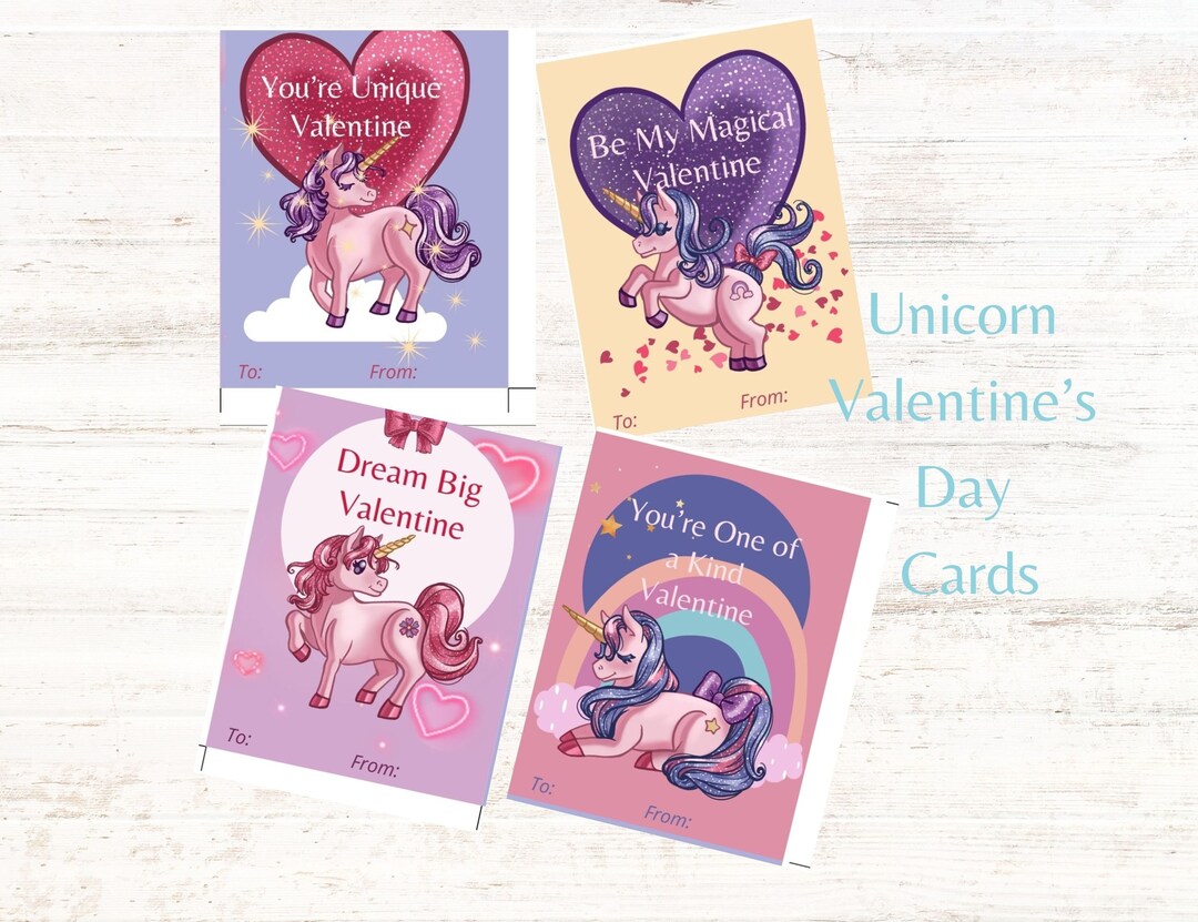 Printable Unicorn Valentine Cards for Kids | Cute Classroom Valentines ...