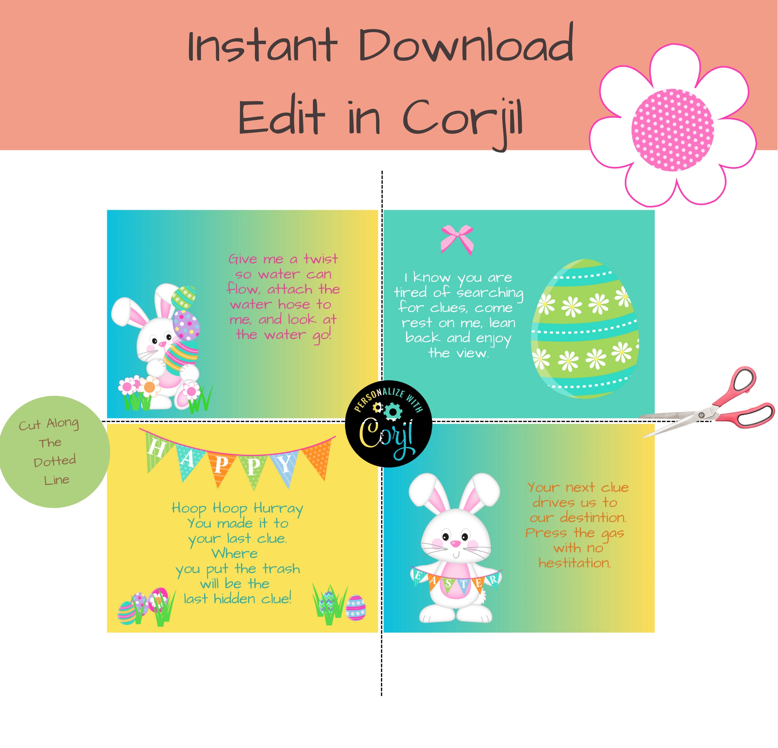 Printable Outdoor Easter Egg Hunt for Kids| Editable Easter Egg Hunt ...