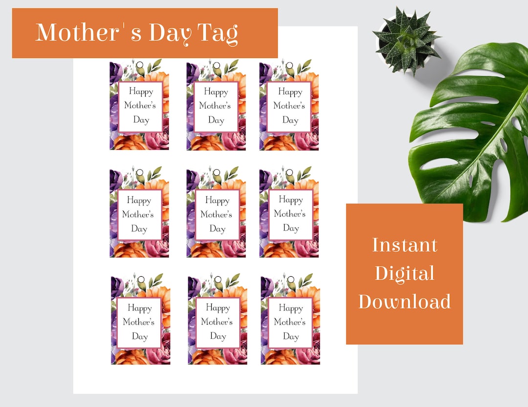 Editable Floral Mother’s Day Gift Tags | Printable Digital Tags for ...