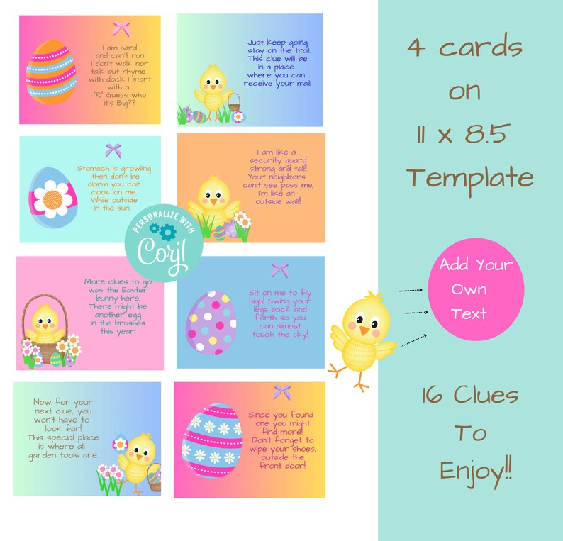 Printable Outdoor Easter Egg Hunt for Kids| Editable Easter Egg Hunt ...