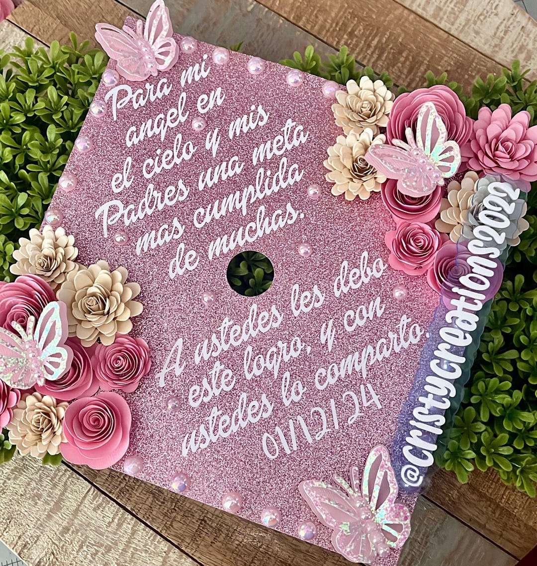 Graduation Cap Topper, Personalized, Flower Grad Cap, Decorated Topper ...