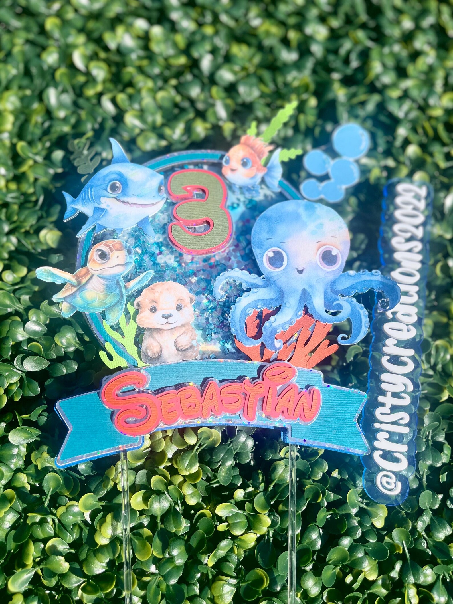 Sea Animal Cake Topper Shaker, Under the Sea, Ocean Theme Cake Topper ...