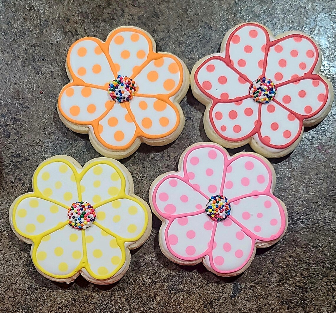 Gluten Free Spring Flower Cookies - One Dozen - Etsy