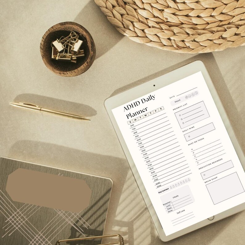ADHD Daily Planner Printable for Adults – Neurodivergent Focus Tracker ...