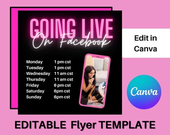 Social Media Flyer Instagram Live Flyer Live Promotion - Etsy