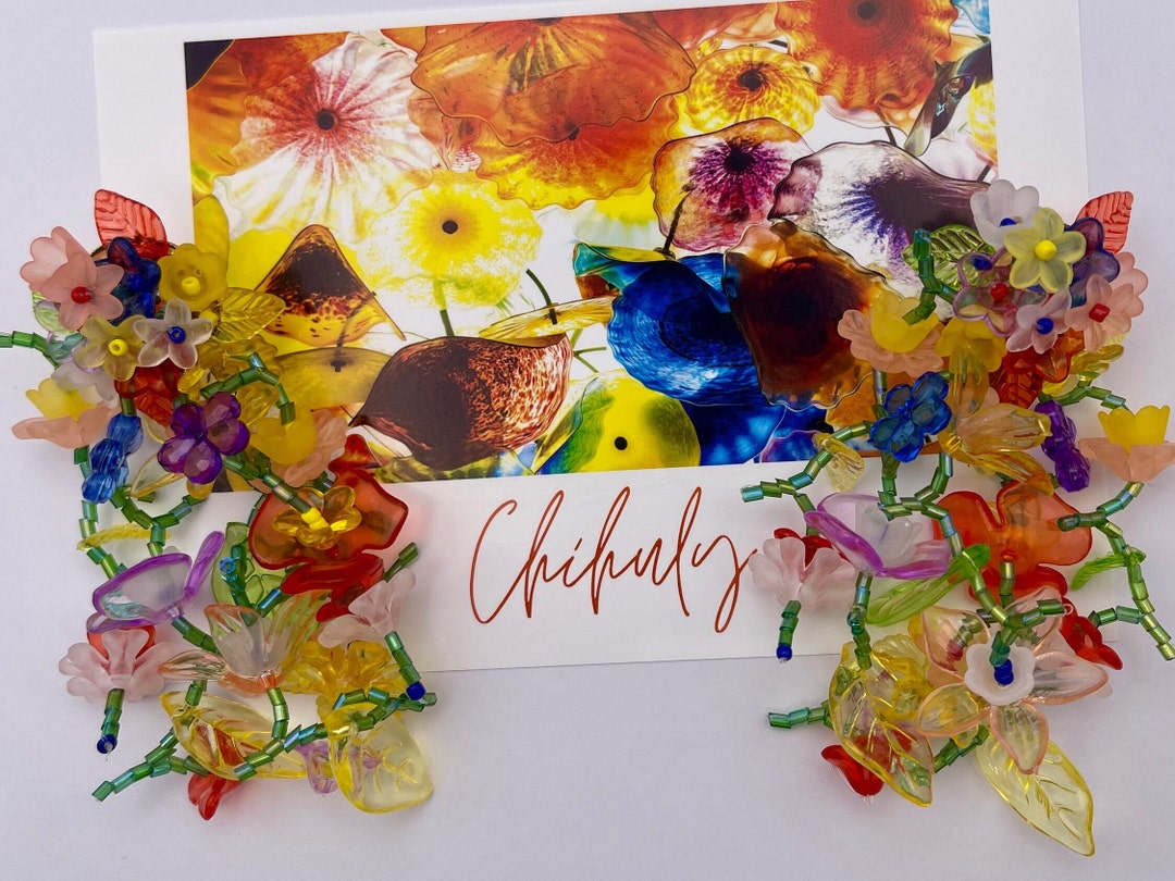 Colorful Flower Earrings Chihuly Style Jewelry Wearable Art Earrings ...