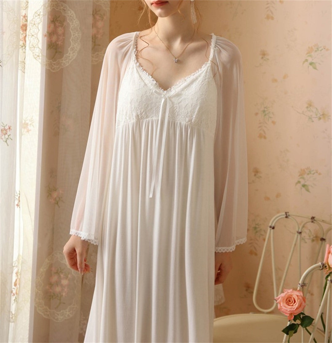 Victorian Long Nightgown White Vintage Nightgown Lace - Etsy