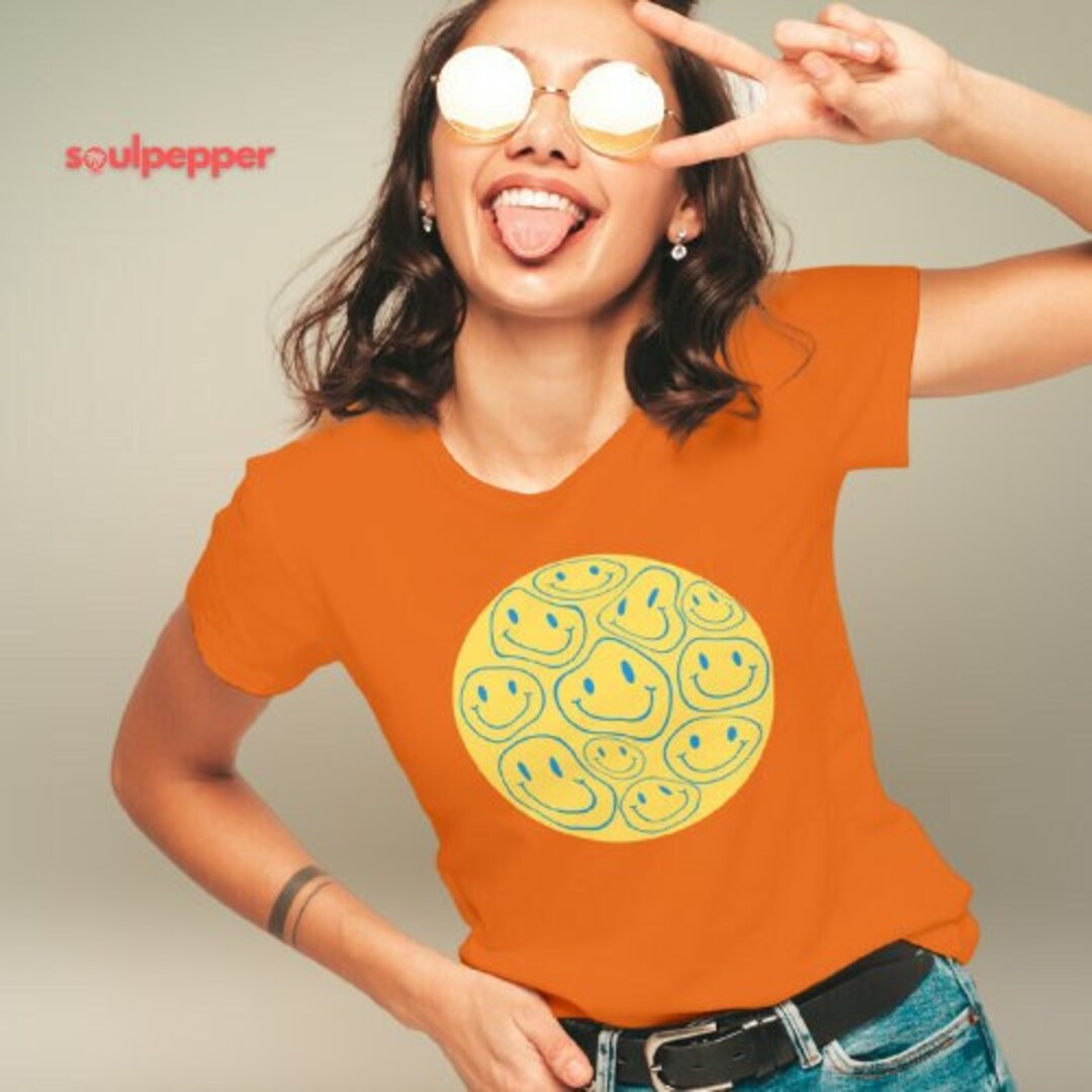 Smiley Face Joy and Positivity T Shirt Smiley Face T-shirt Happy Vibes ...