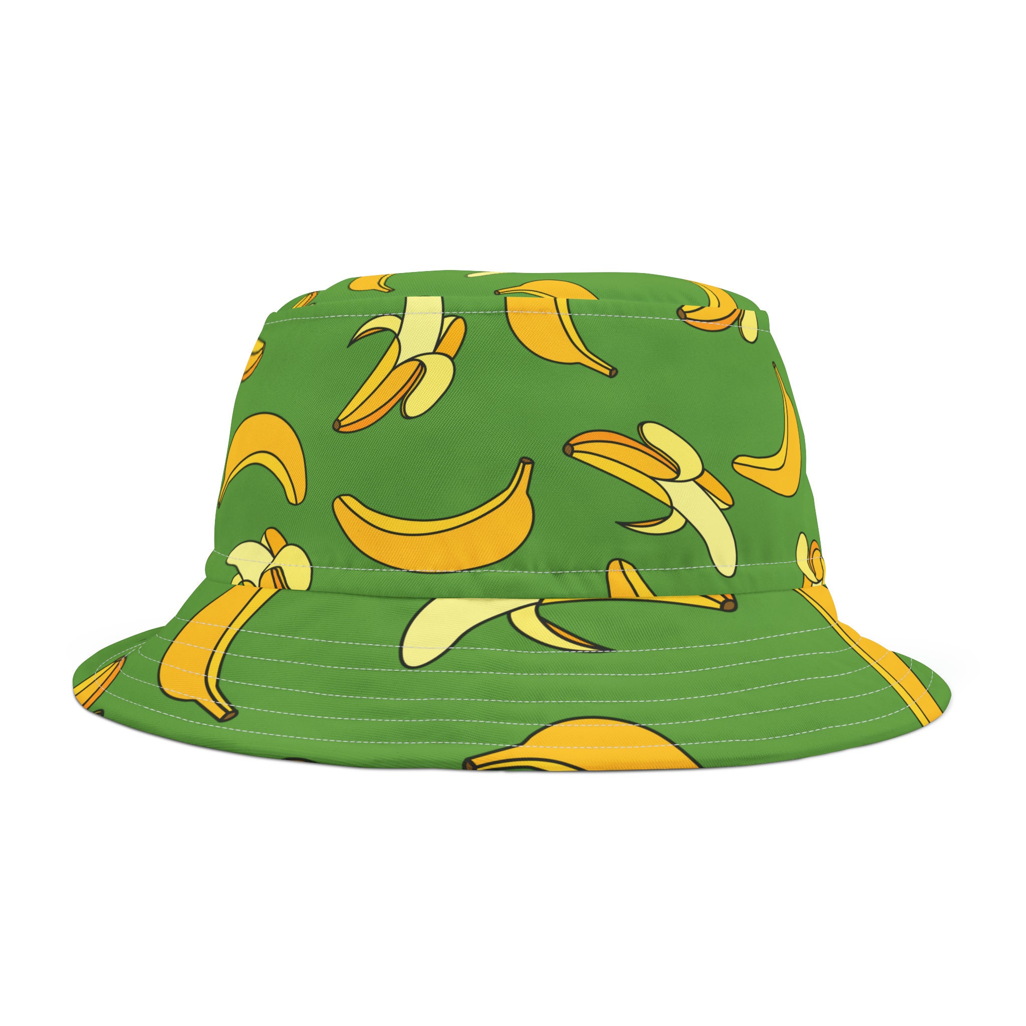 Banana Print Bucket Hat, Vibrant Tropical Headwear - Etsy