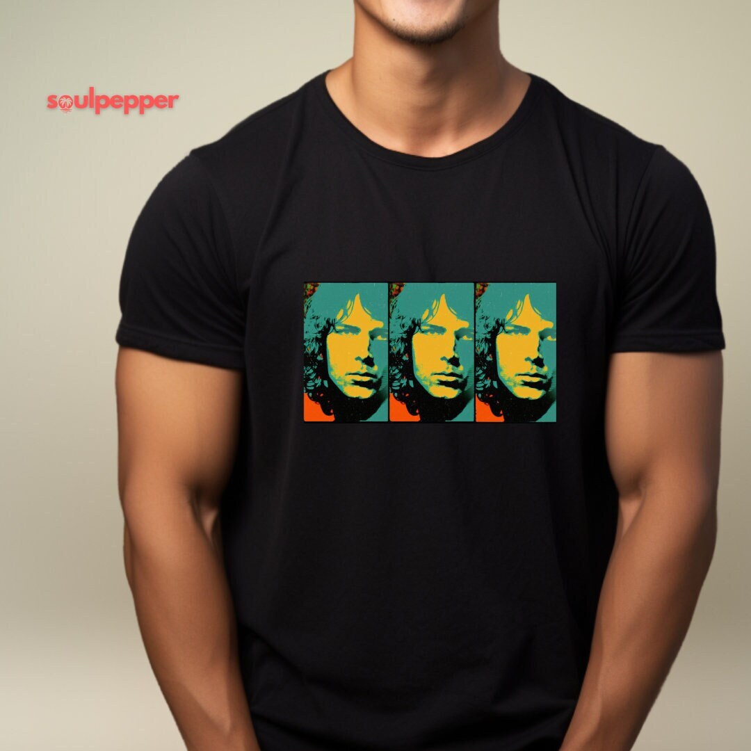 Jim Morrison Portrait T-shirt, Andy Warhol Style, Organic Cotton - Etsy