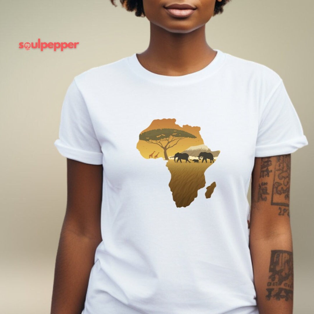 Africa T-shirt, Map of Africa, African Heritage, Cultural T-shirt, Men ...