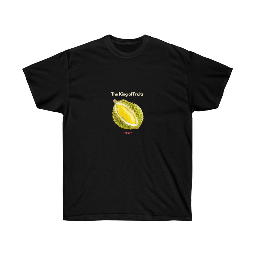 Durian T Shirt Black Durian Print Fruit Tee Black Durian - Etsy
