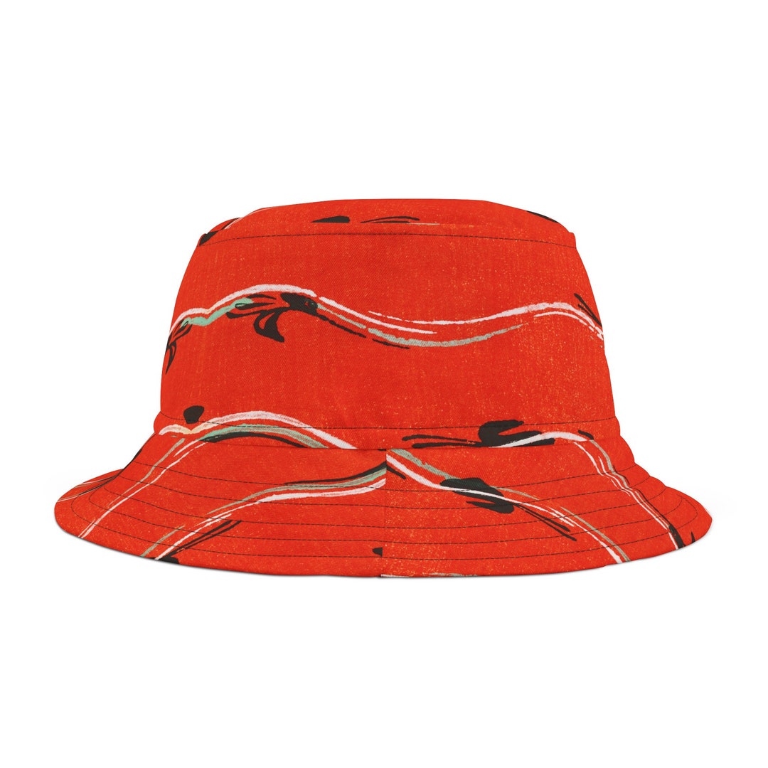Japanese Pattern Bucket Hat by Furuya Korin, Vibrant Japanese Textile ...