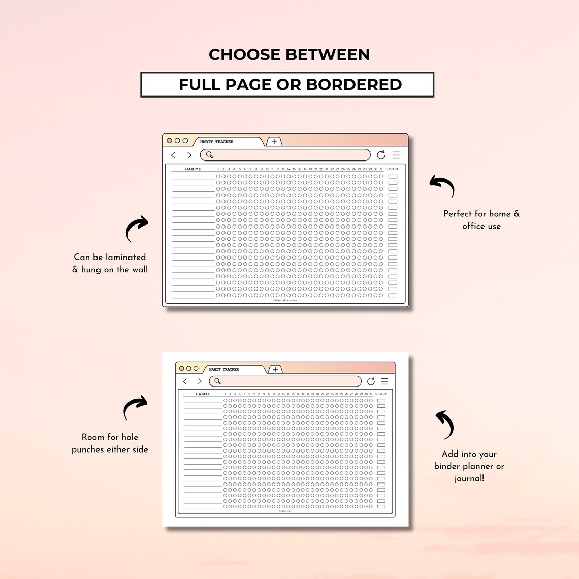 Monthly Habit Tracker Printable, Daily Routine Tracker, Habit Building ...