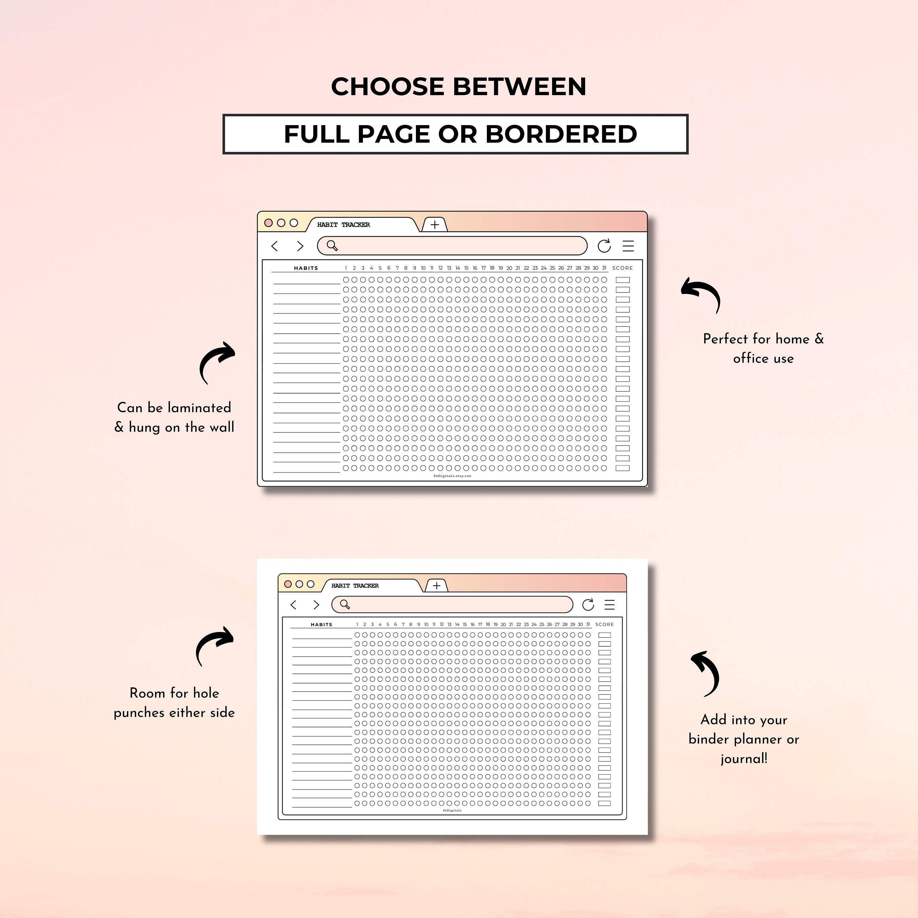 Monthly Habit Tracker Printable, Daily Routine Tracker, Habit Building ...