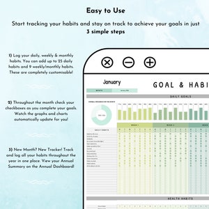 Habit Tracker Spreadsheet, Google Sheets Template, Daily, Weekly ...