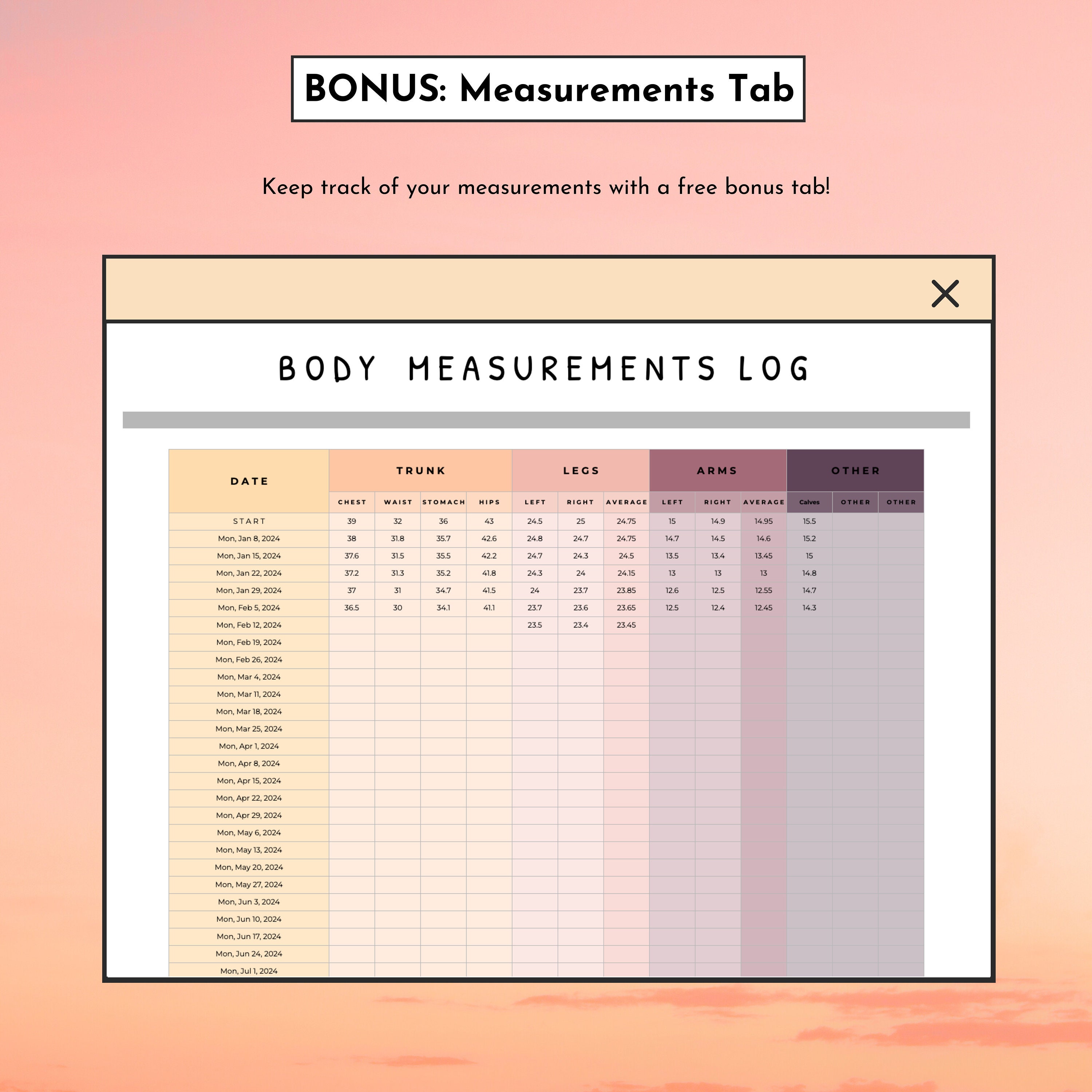 Weight Loss Tracker Spreadsheet, Google Sheets Template, Digital Weight ...