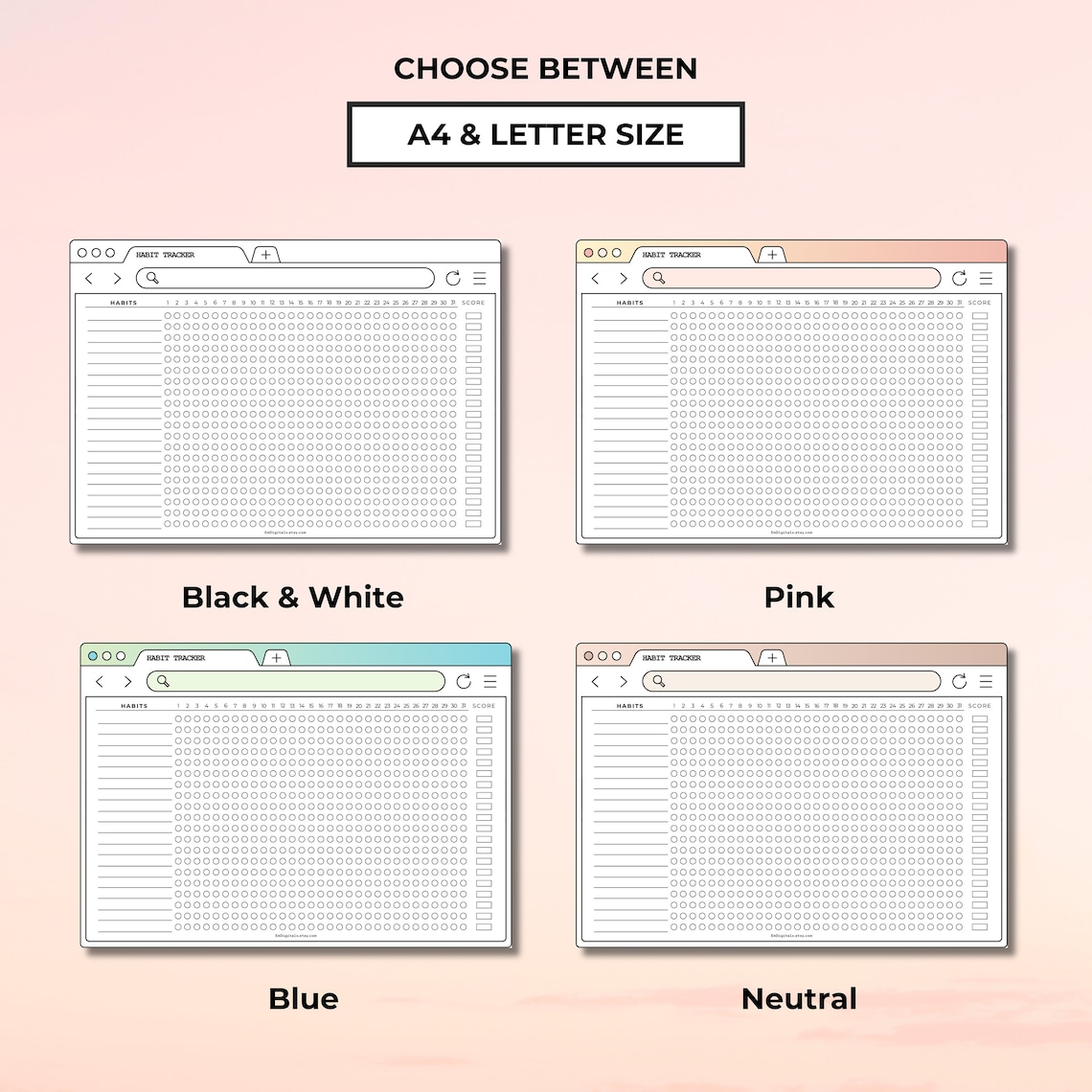 Monthly Habit Tracker Printable, Daily Routine Tracker, Habit Building ...