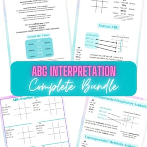 ABG Bundle, ABG Interpretation, Arterial Blood Gas Study Guide, ABG ...