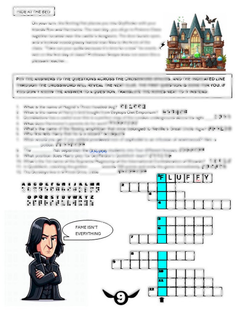 Book 1 Printable Wizard Indoor Scavenger Hunt: Logic Puzzles, Magical ...