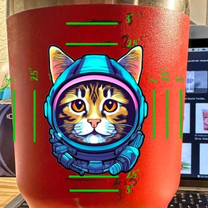 Space Cat Waterproof Sticker Gift for Her Rainbow Cat Astronaut Sticker ...