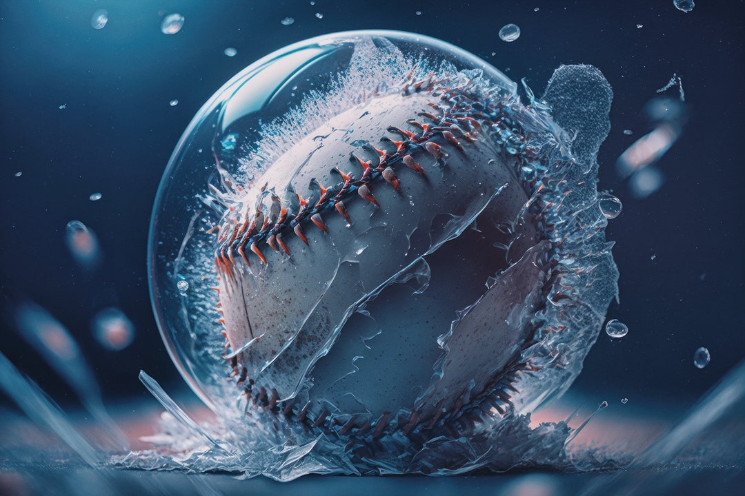 Baseball Busting Through Ice Digital Print Baseball Digital Download ...