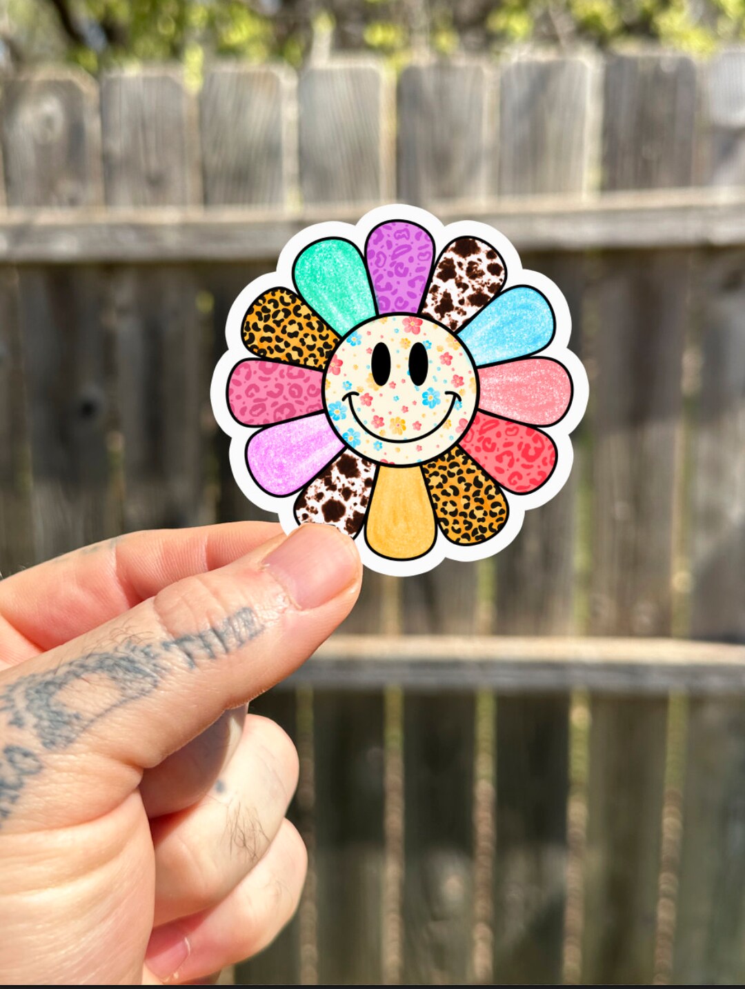 Daisy Smiley Face Clipart Sticker | Happy Vibes Sticker | Smiley Face ...