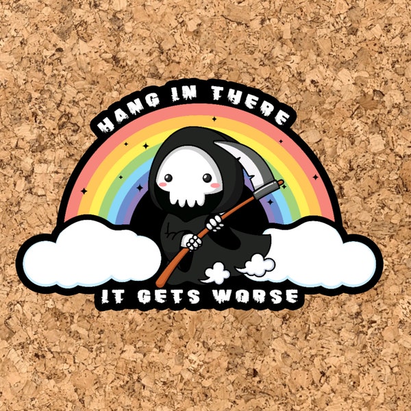 Cute Grim Reaper Stickers - Etsy