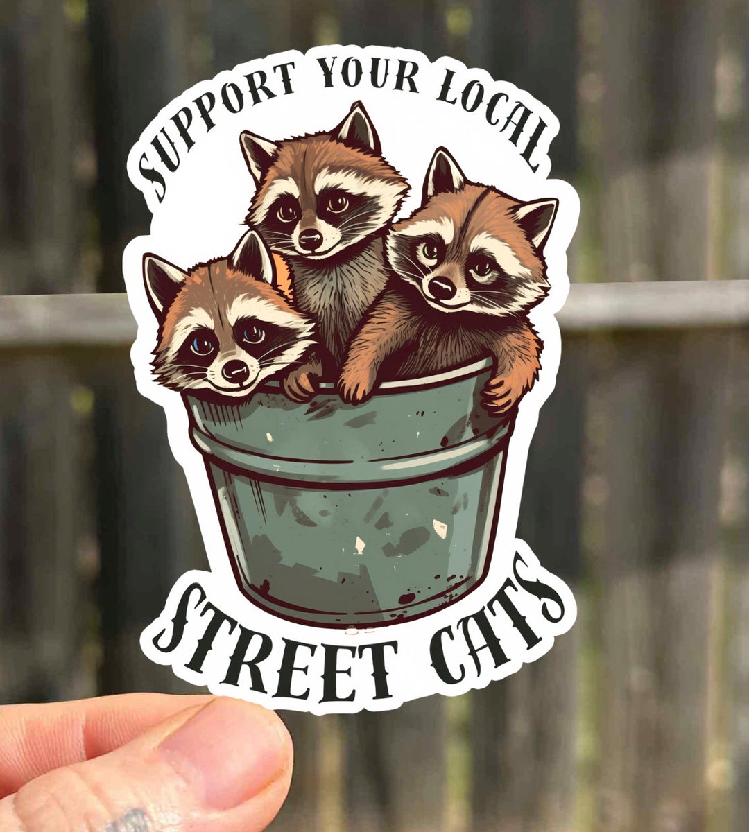 Raccoon Waterproof Sticker Gift for Laptop Trash Panda Vinyl Sticker ...