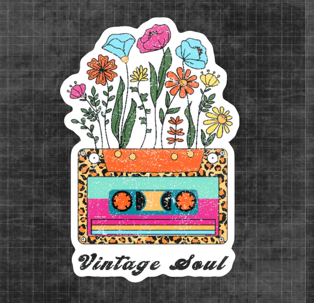 Vintage Sticker Retro Stickers Cassette Tape Stickers Flower Stickers ...