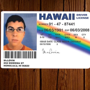 Mclovin Superbad Drivers License Waterproof Sticker Jonah Hill Decals ...
