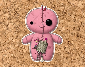 Voodoo Doll Sticker Creepy Doll Sticker Cute Doll Sticker Thinking of ...