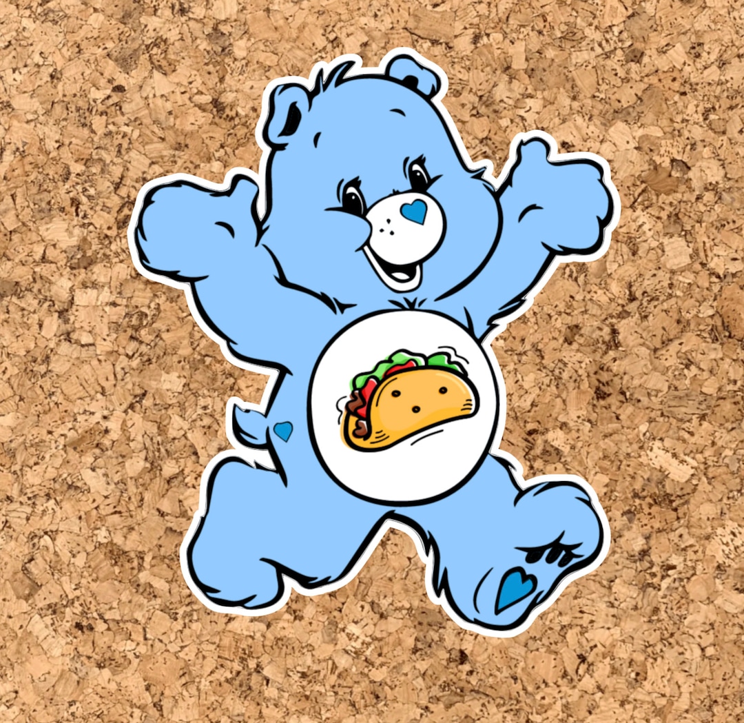Care Bear Taco Sticker Taco and Food Stickers Food Junkie - Etsy