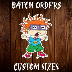 Chuckie Rugrats Waterproof Daycare Stickers Birthday Party Kids Labels ...