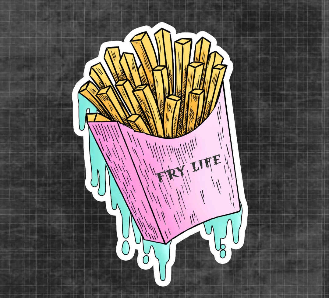 Fry Life Pastel Goth Sticker | Fries Before Guys Sticker | Goth Adult ...