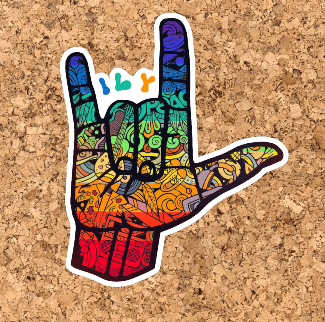 Asl Sign I Love You Sticker | Sign Language Gifts | Occupational ...