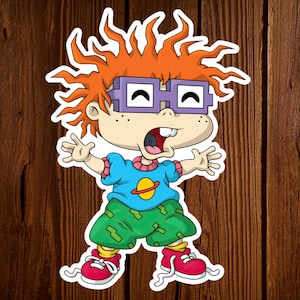 Chuckie Rugrats Waterproof Daycare Stickers Birthday Party Kids Labels ...
