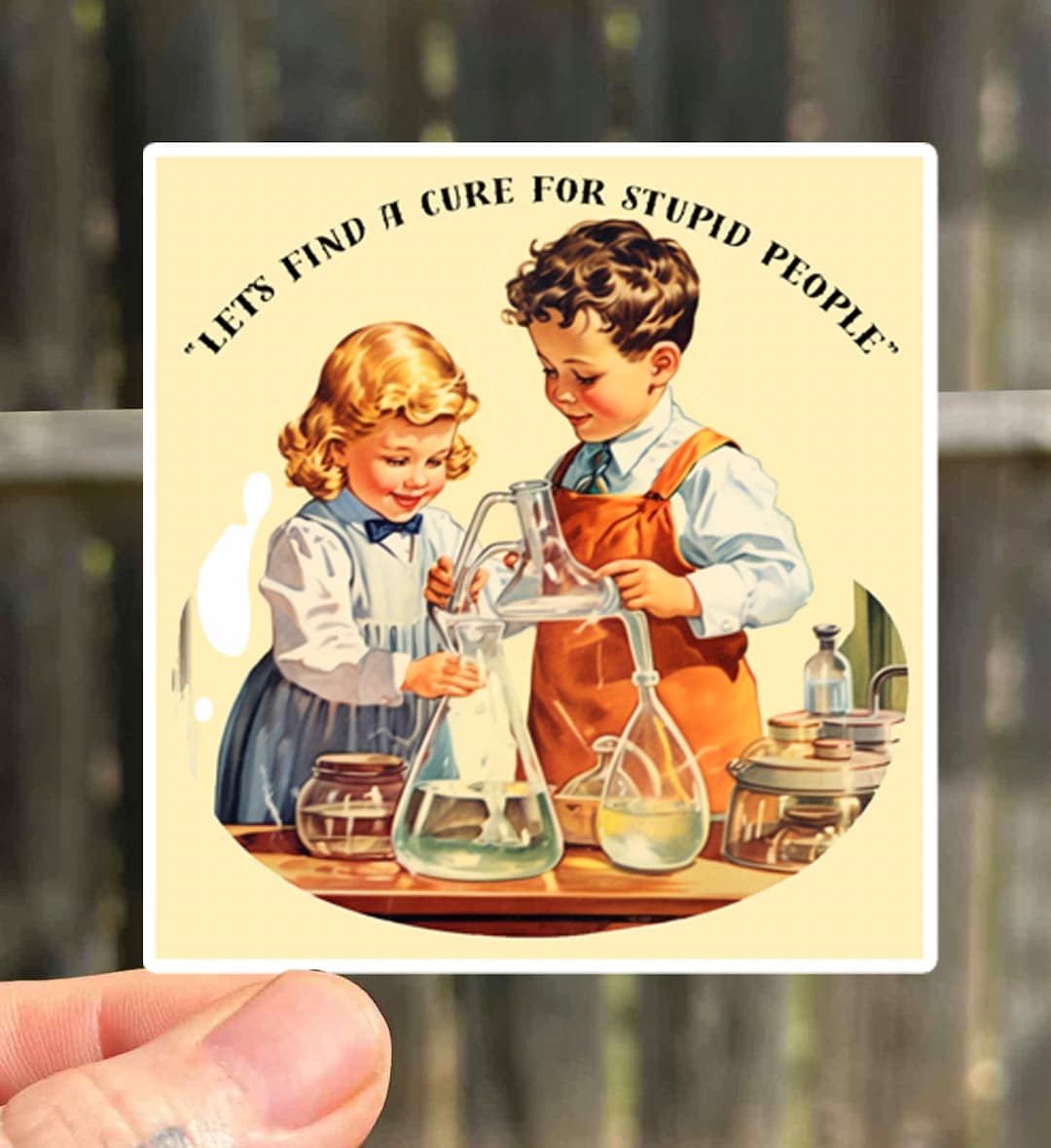 Positive Vintage Waterproof Sticker Funny Retro Gifts for Her Vinyl ...