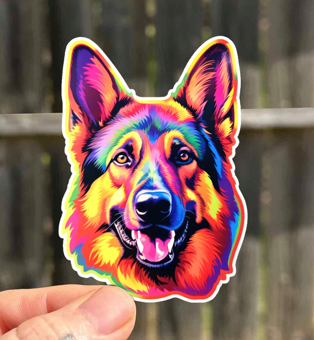 German Shepard Waterproof Dog Sticker Gifts for Her Vinyl Cut Dog ...