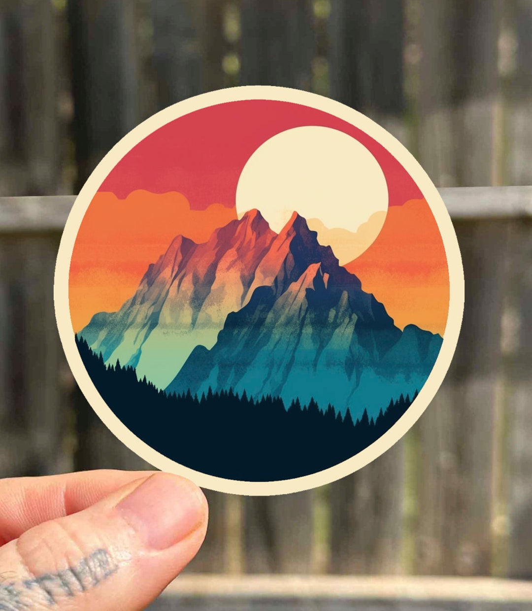Minimalist Sticker Mountain Waterproof Sticker - Etsy