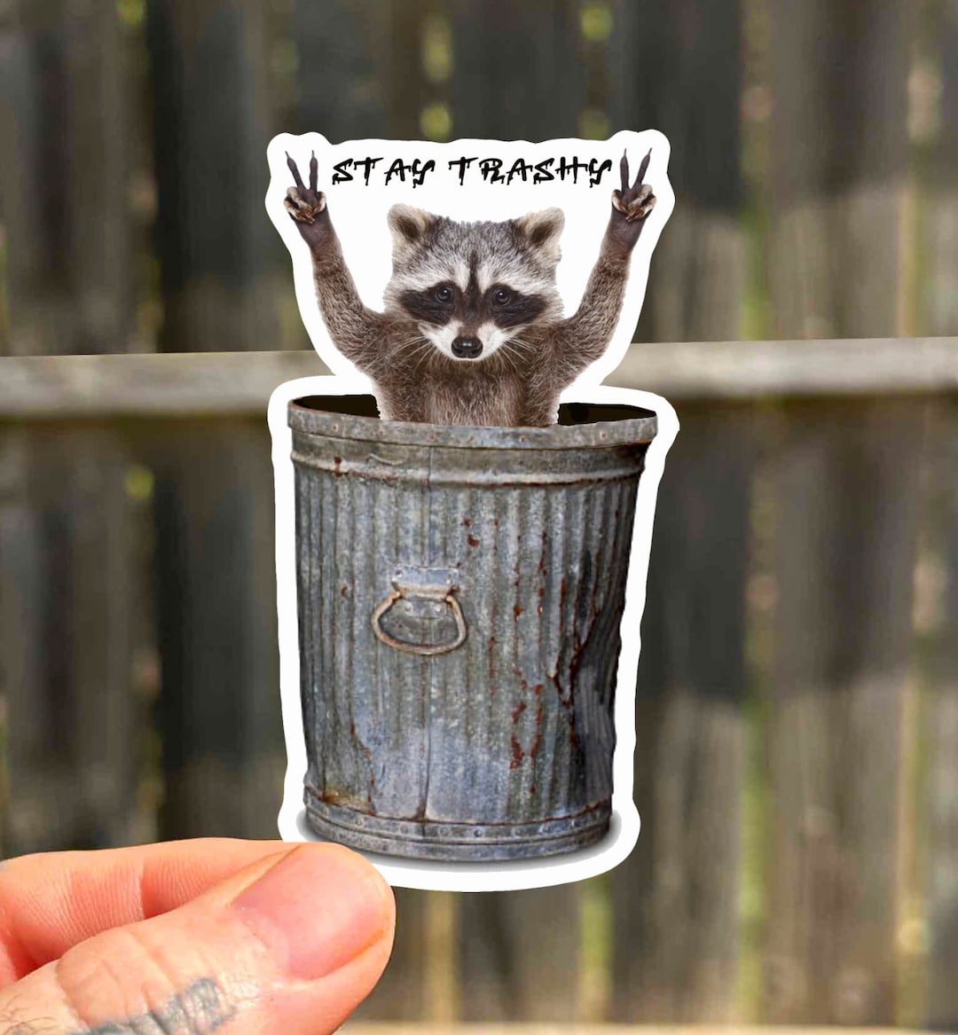 Raccoon Waterproof Sticker Gift Cute Animal Vinyl Stickers Trash Panda ...