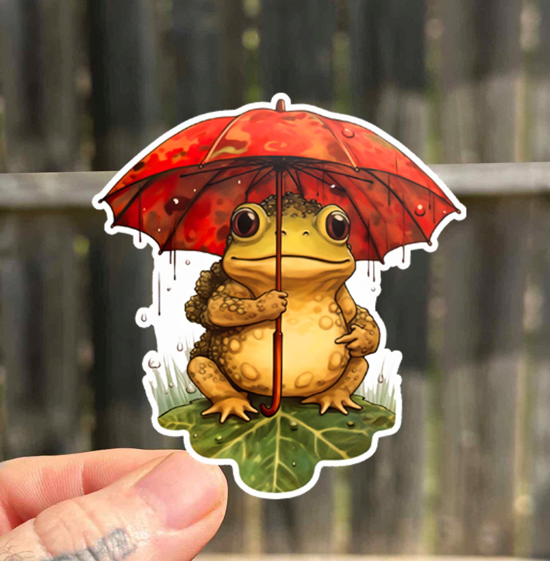 Frog Waterproof Sticker Toad Vinyl Sticker Gift for Her Laptop Animal ...