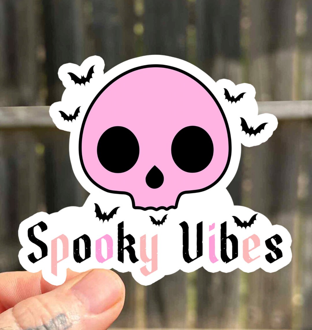 Skull Sticker Kawaii Skull Glossy Sticker Skeleton Decor Cute Halloween ...