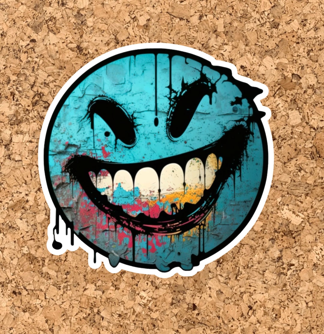 Smiley Face Graffiti Vinyl Sticker - Etsy