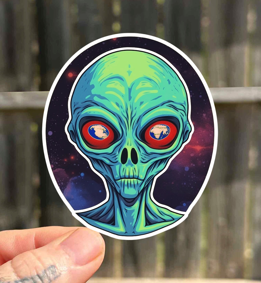 Alien Sticker Space Sticker Gift for Her Laptop Sticker iPad Alien ...
