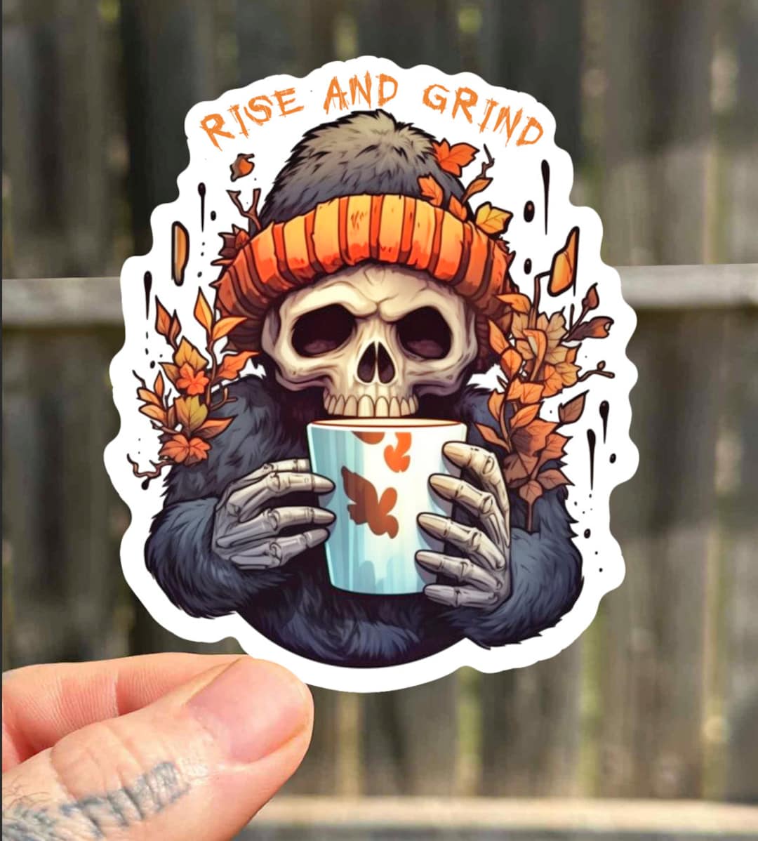 Coffee Sticker Skull Sticker Espresso Sticker Goth Sticker Sarcasm ...