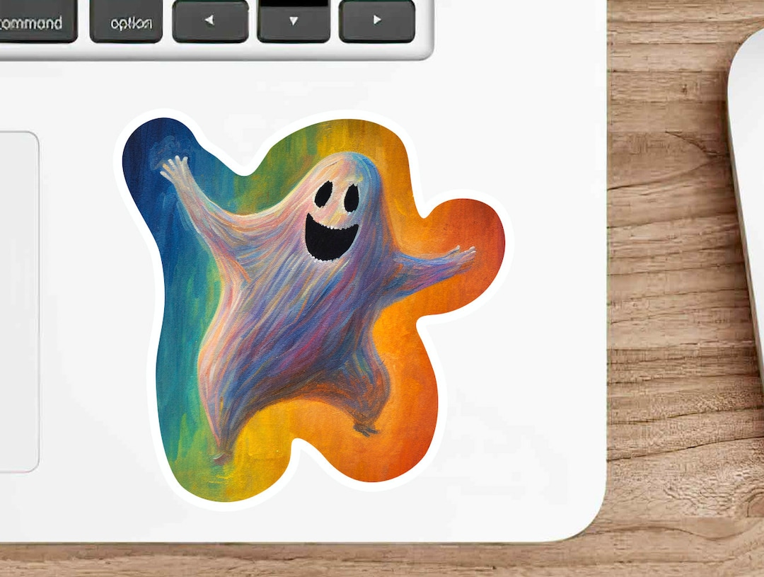 Ghost Sticker Rainbow Ghost Sticker Halloween Sticker Cute Sticker Gift ...