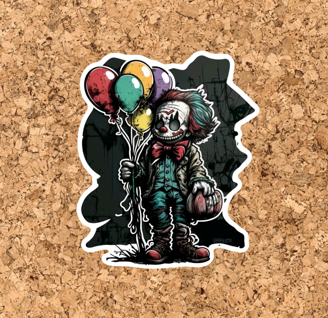 Killer Clown With Balloon Sticker - Etsy