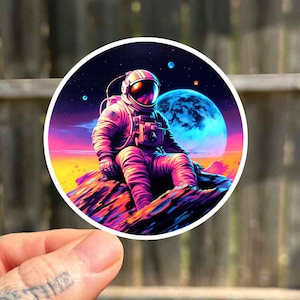 Astronaut Sticker Waterproof Space Sticker Gift Trippy Sticker Galaxy ...