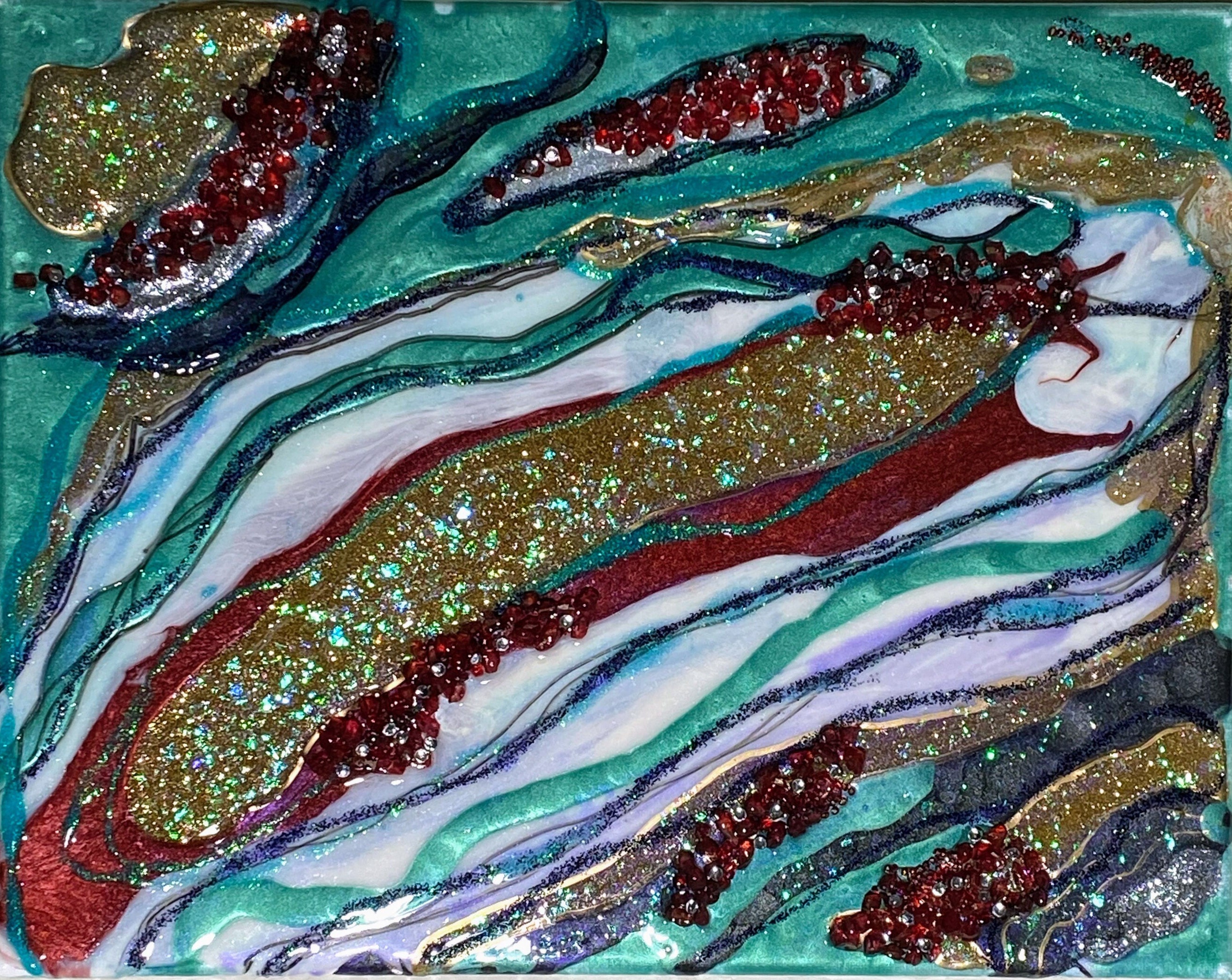 Wall Art Handmade Geode Inspired Wall Hanging Home Decor Colorful 14x11 ...